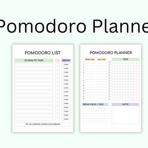 POMODORO Planner, Editable Productivity Planner A4,A5 PDF, Student ...