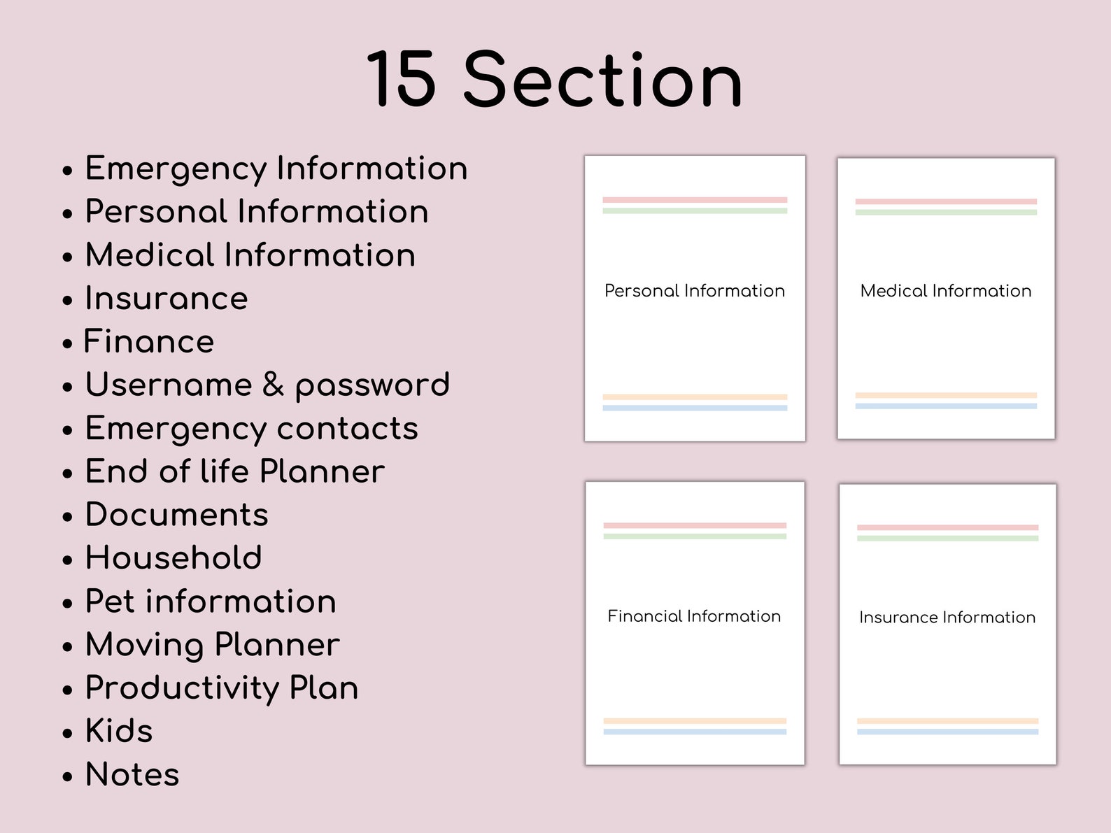 In Case of Emergency Binder Planner Plus, Emergency Binder Printable ...