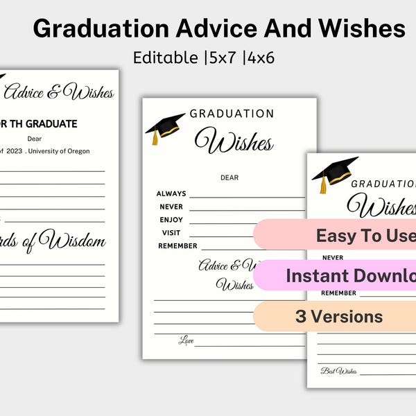 Graduation Advice Cards - Etsy