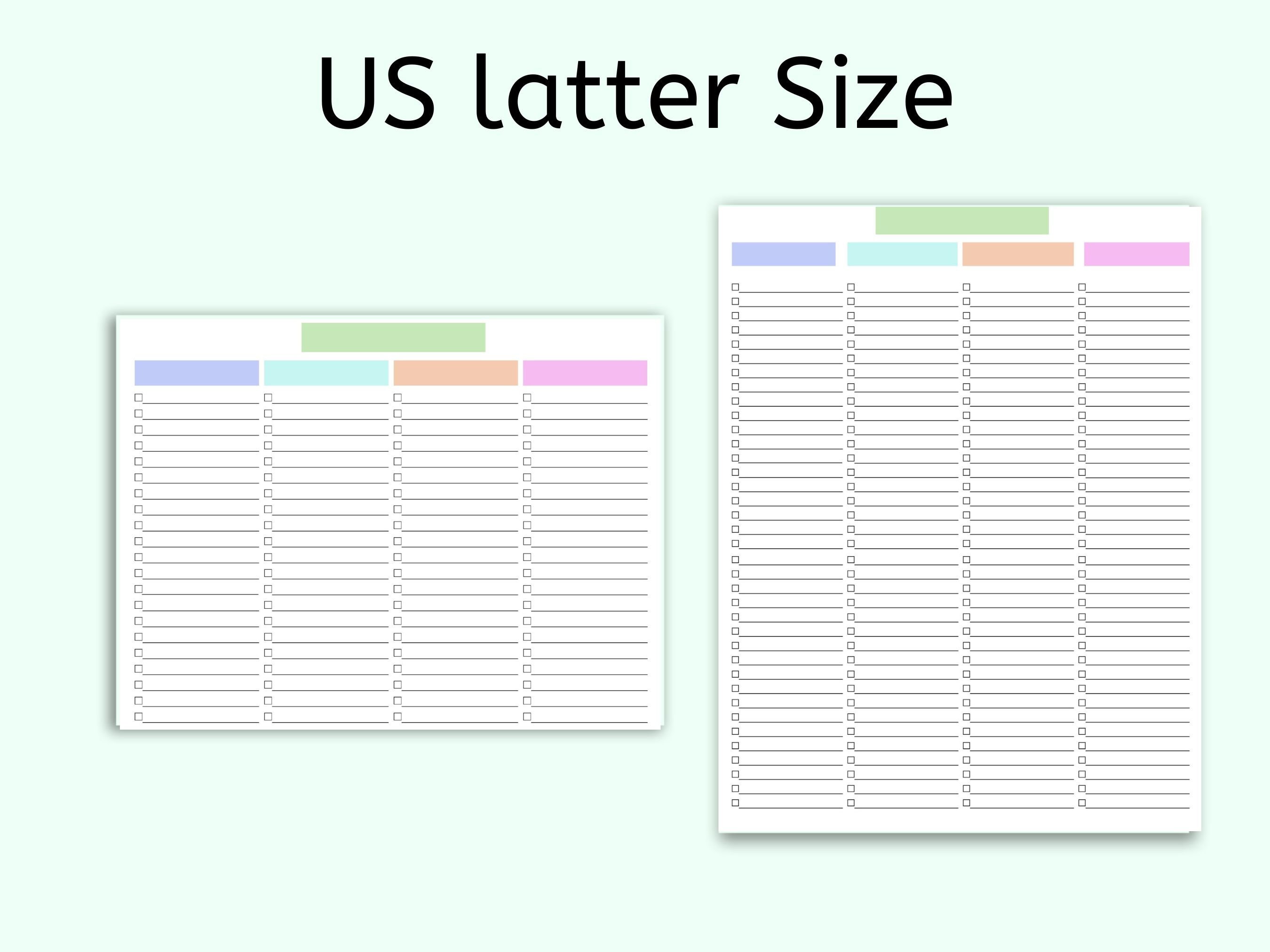 Master Task List Printable, Blank Checklist Template, Master to Do List ...