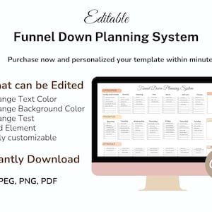 1-2-3 Funnel Down Planning System, Adult Adhd Planner, Time Management ...