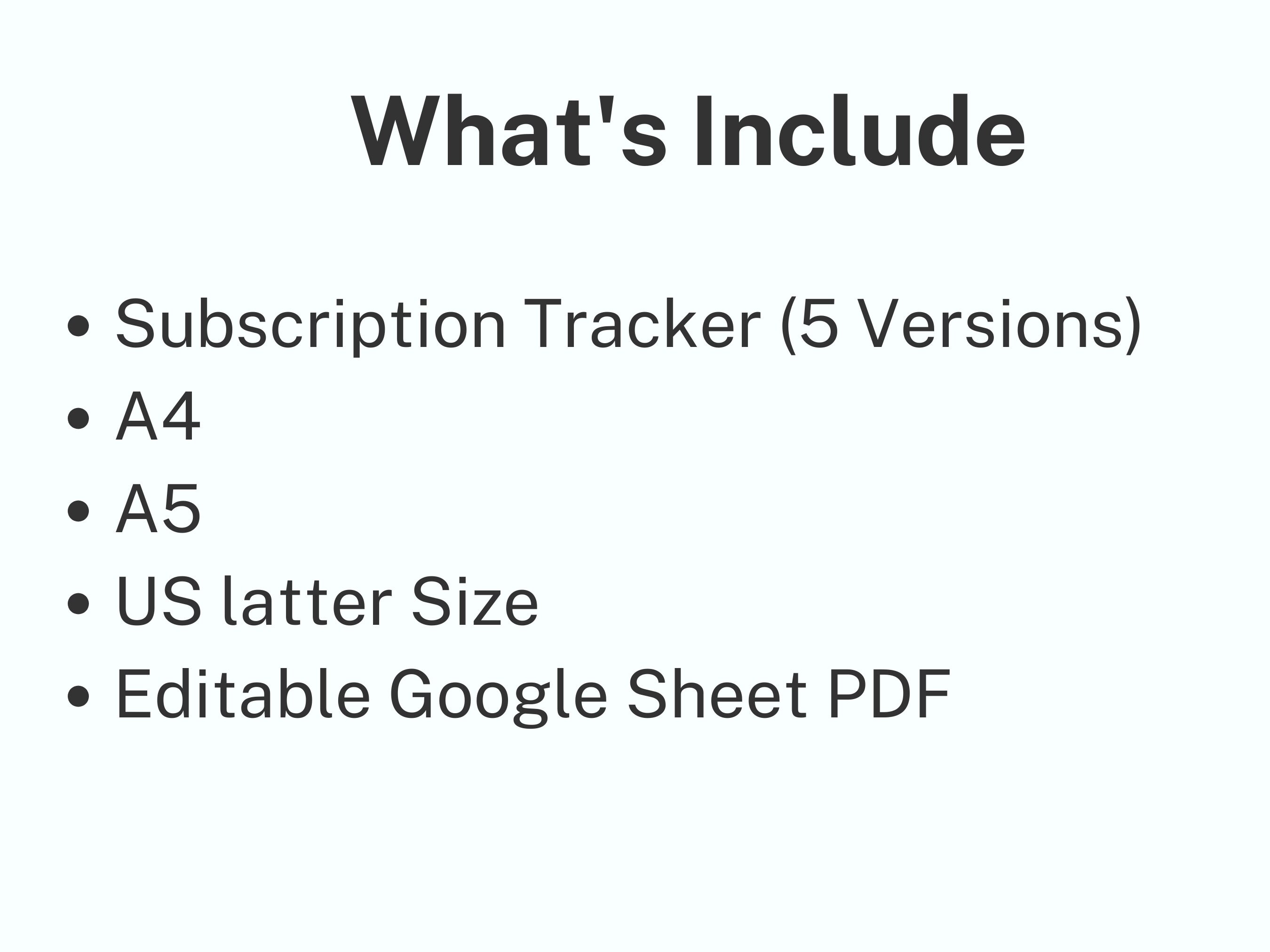 Subscription Tracker Printable 5 Pages, Membership Checklist, Expense ...