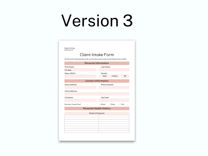 New CLIENT Intake Sheet Form Google Sheet Template, Client ...