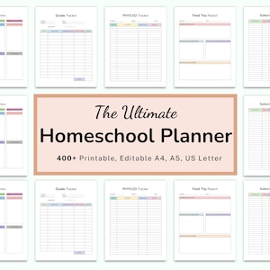 Homeschool Planner Printable PDF, Weekly Lesson Plans Template ...