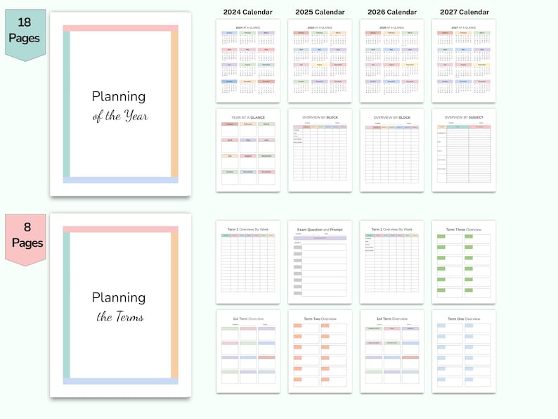 Homeschool Planner Printable 2025-2026, , Weekly Lesson Plans Template ...