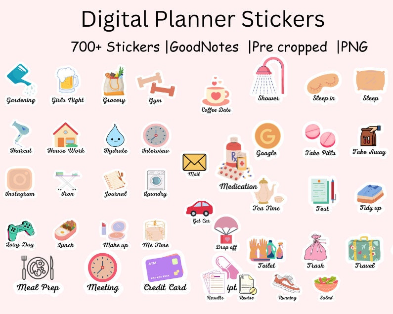 Digital Planner Digital Stickers 700 Stickers, Goodnotes File, Every ...