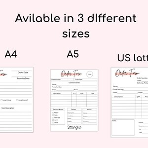 Order Form Editable, Crafters Order Form Template, Etsy Shop Craft ...