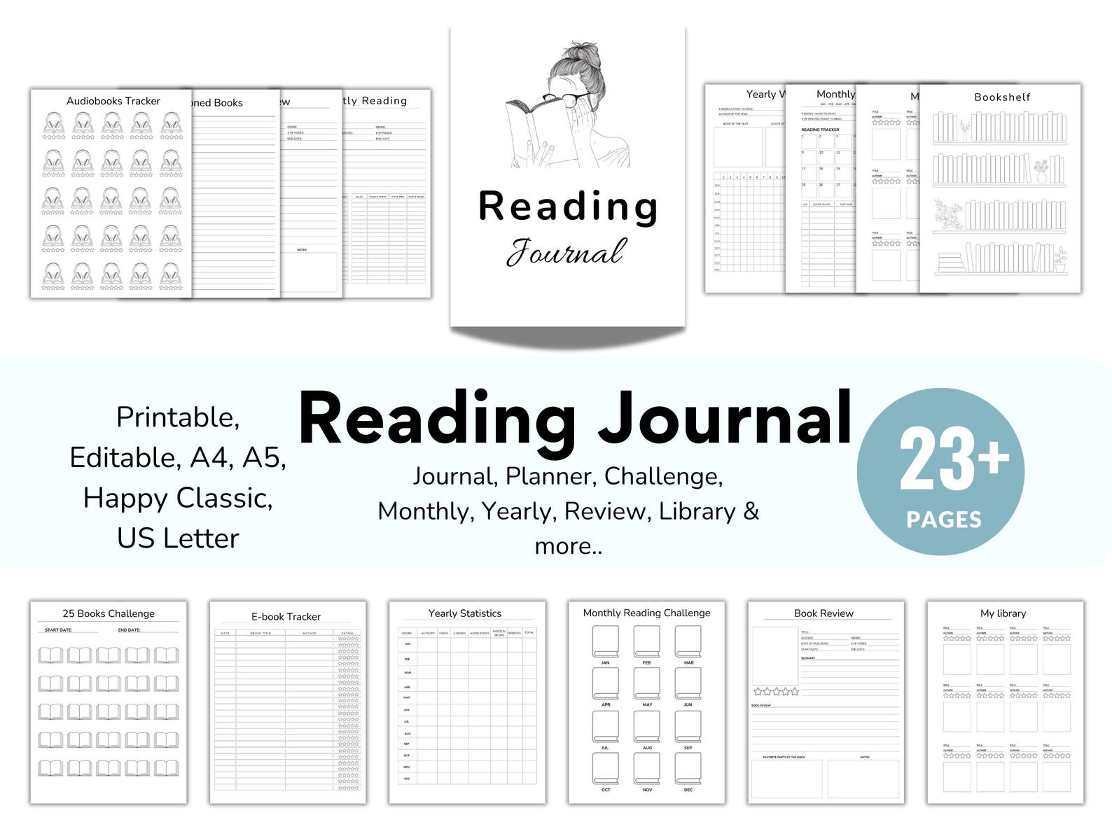 Book Reading Log Journal 2025, Book Reading Planner Printable, Reading ...