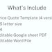 PRICE QUOTE Template Printable, Small Business Price Quotation Form ...