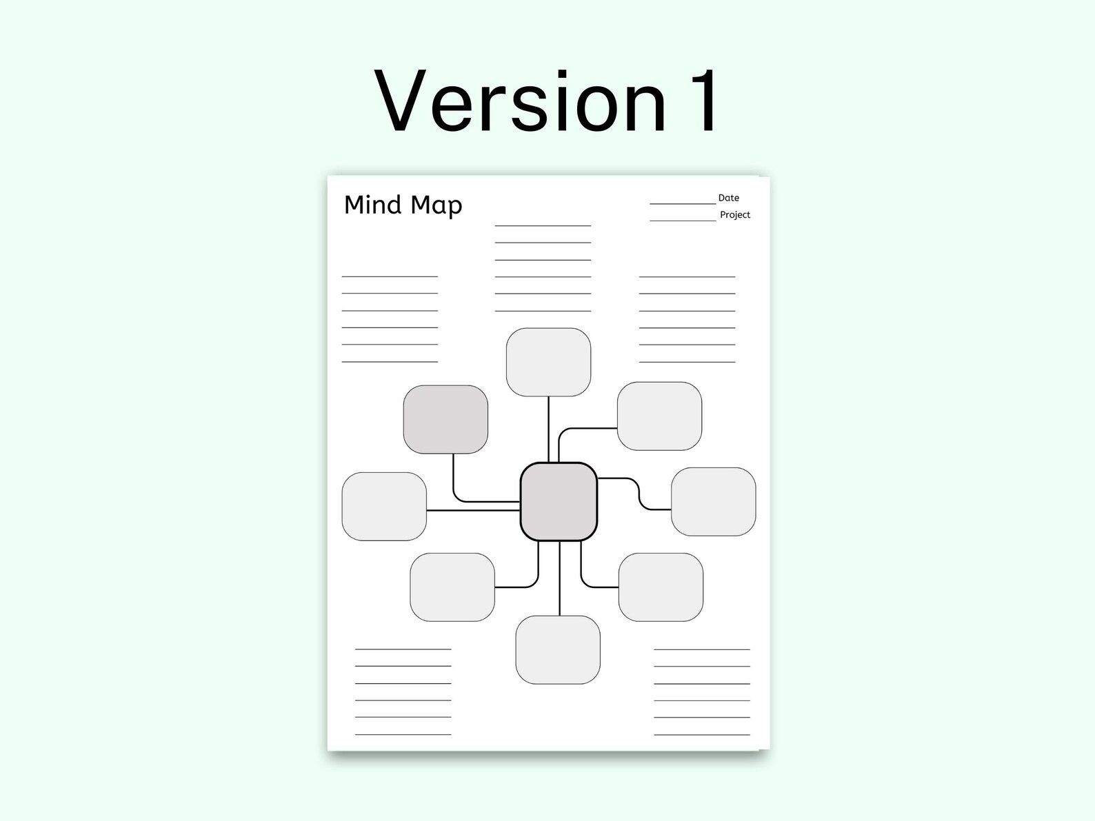 Mind Map Template, Concept Map Planner, Idea Map, Brain Dump Printable ...