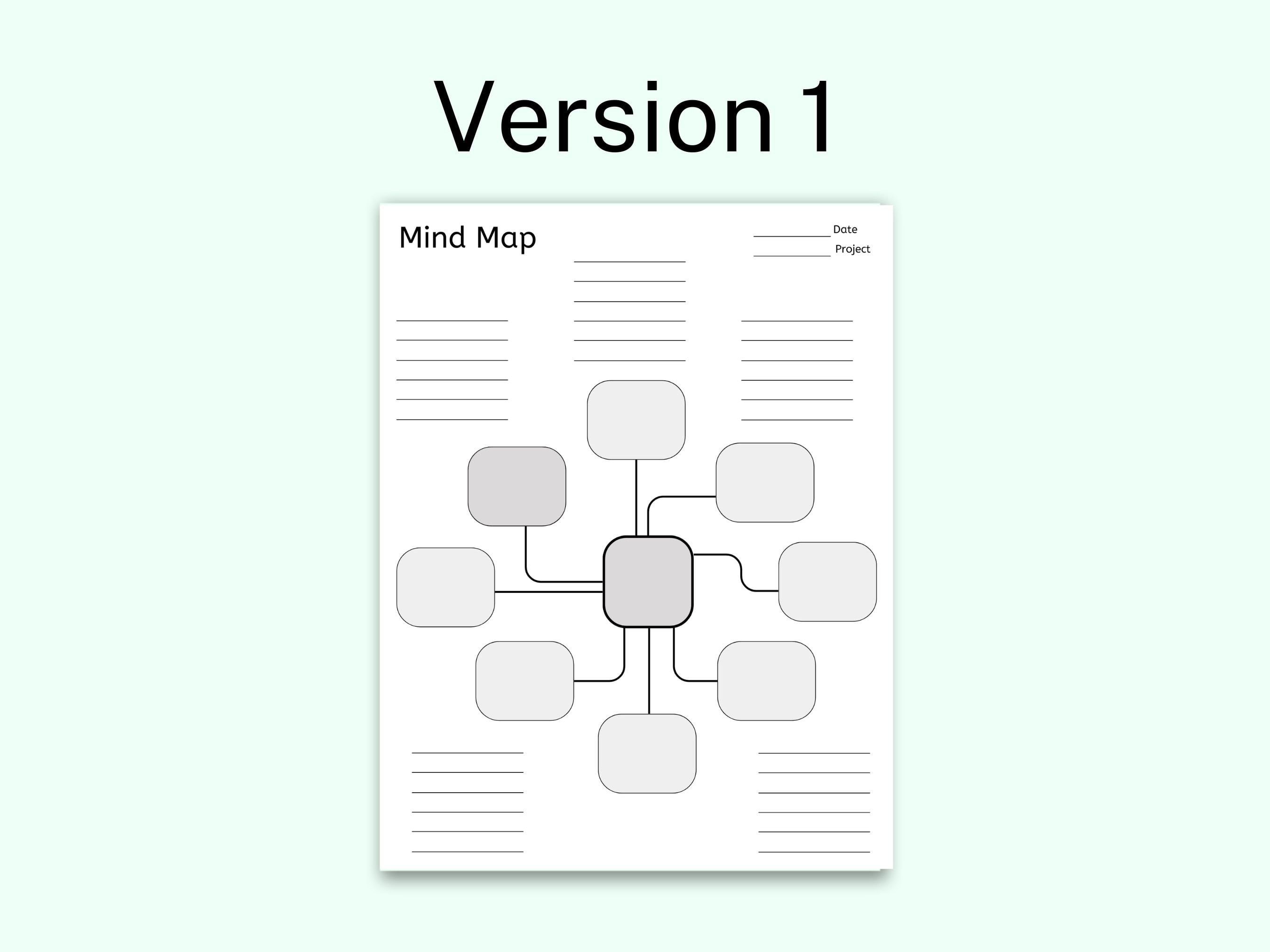Mind Map Template, Concept Map Planner, Idea Map, Brain Dump Printable ...