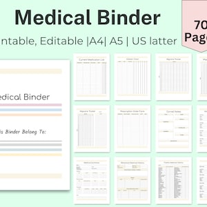 Medical Planner Binder Printable, Medical Binder, Medical Log, Medical ...