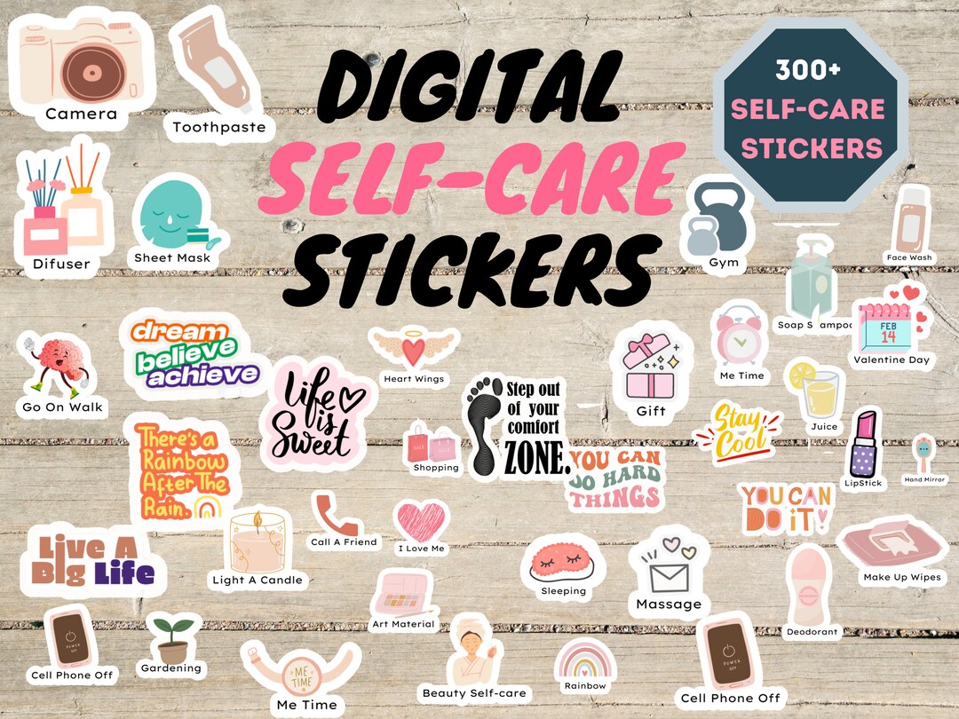 Self Care Digital Stickers - 300+ Stickers, Self-care Digital Planner ...