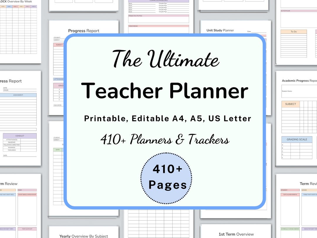 Teacher Planner 2024-2025 Template PDF, Spiral Teacher Planner ...