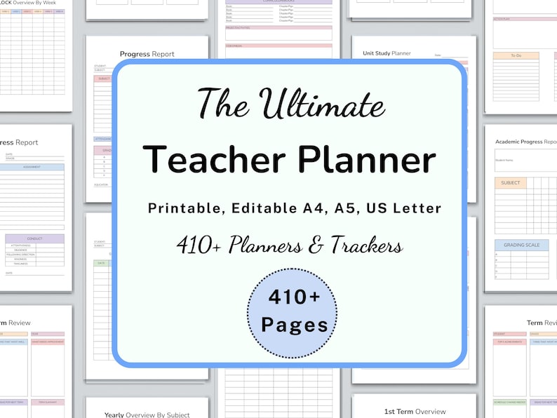 Teacher Planner 2024-2025 Template PDF, Spiral Teacher Planner ...