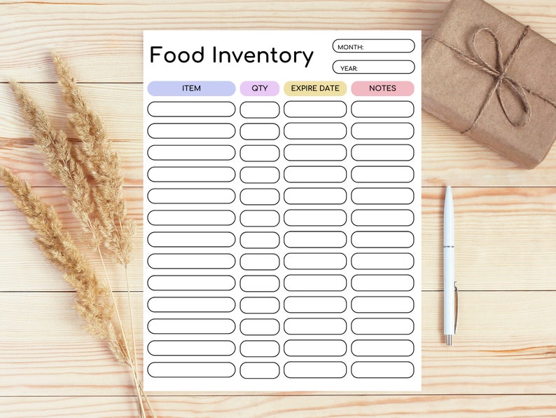Editable Food Inventory Tracker, Kitchen Inventory, Pantry Inventory ...