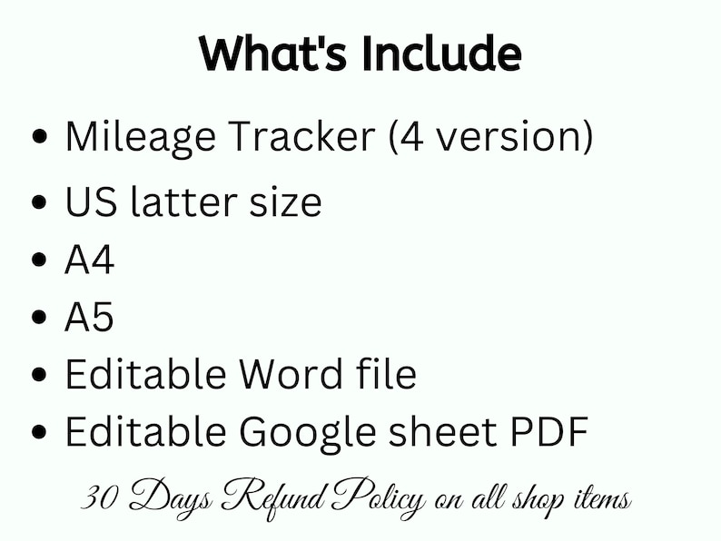 Printable Mileage Tracker, Mileage Log, Work Trip Miles Tracker ...