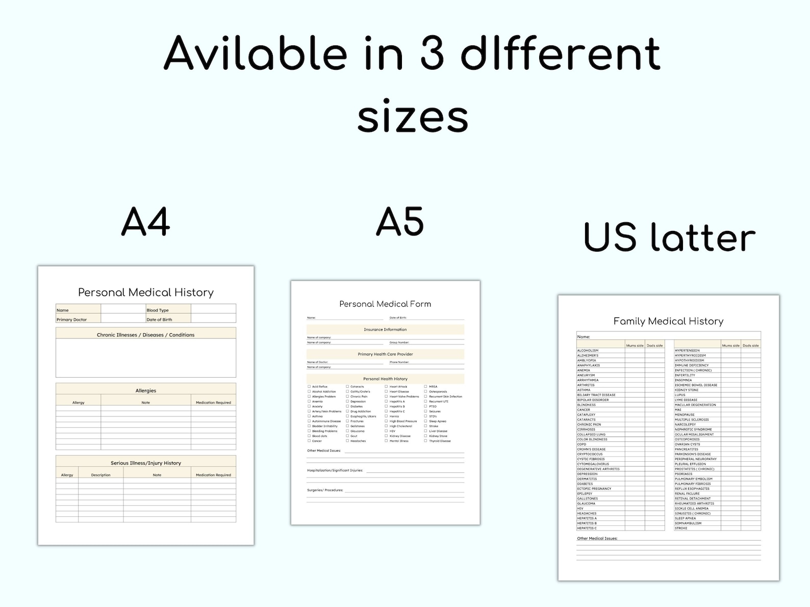 Medical History Form, Medical Log, Medical Forms Printable, Medical ...