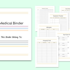 Medical Planner Binder Printable, Medical Binder, Medical Log, Medical ...