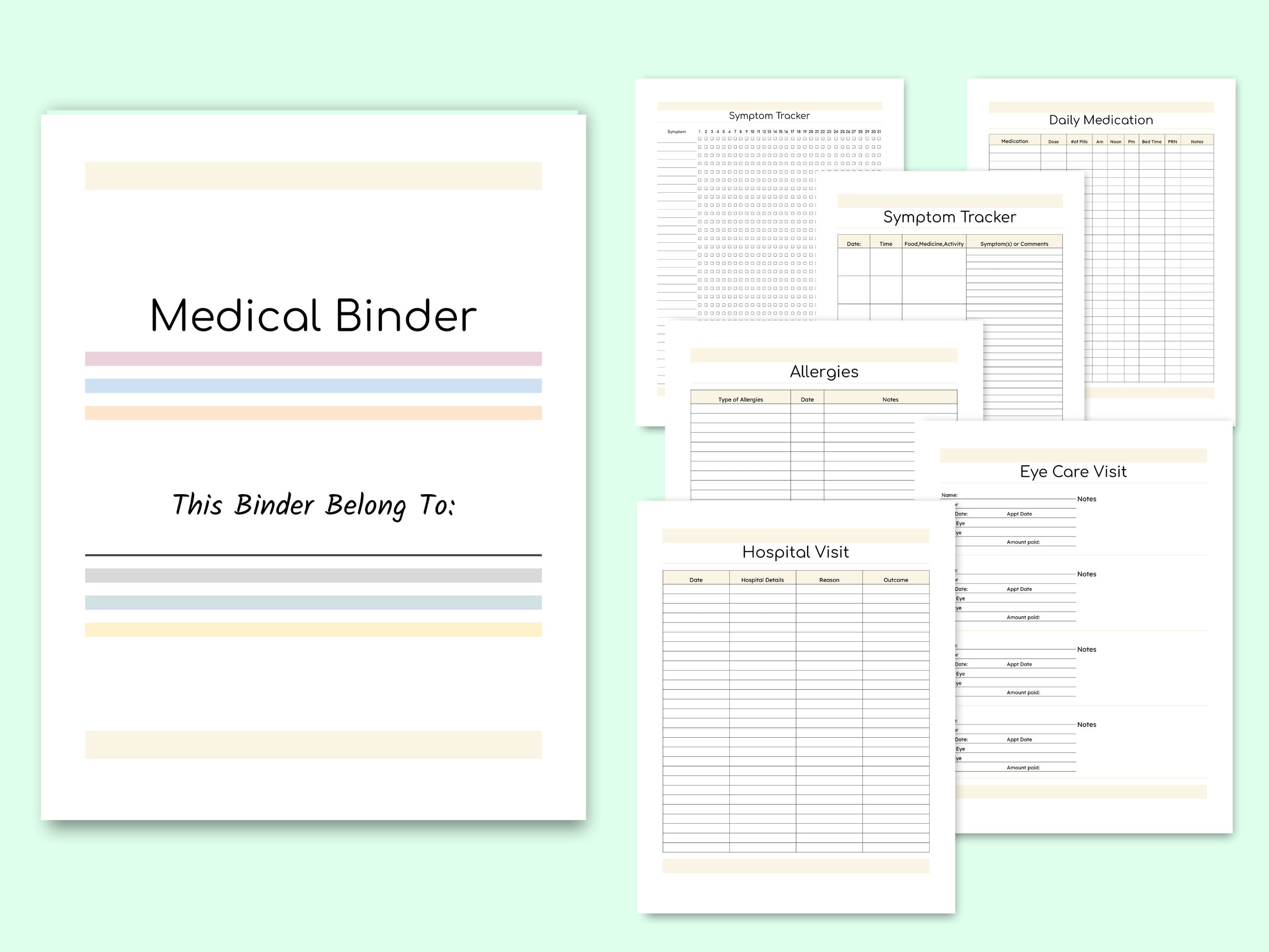 Medical Planner Binder Printable, Medical Binder, Medical Log, Medical ...