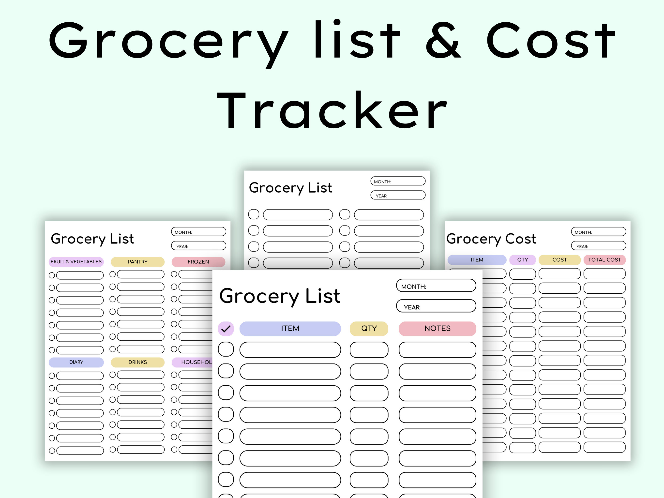 Editable Food Inventory Tracker, Kitchen Inventory, Pantry Inventory ...