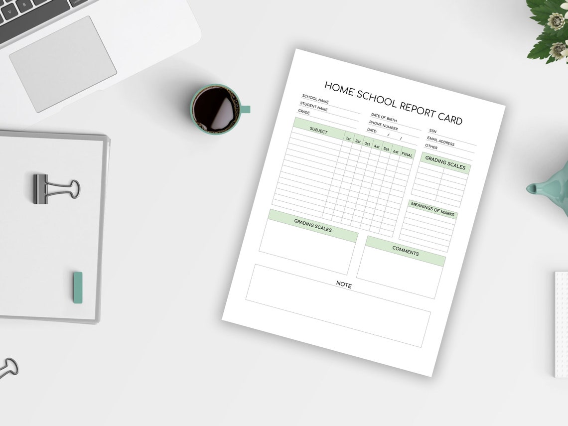 Homeschool Report Card Printable, Homeschool Planner 2024-2025, School ...