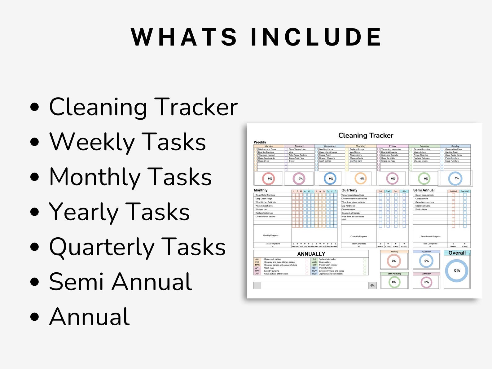 Cleaning Schedule Spreadsheet Google Sheets Cleaning Tracker Weekly ...