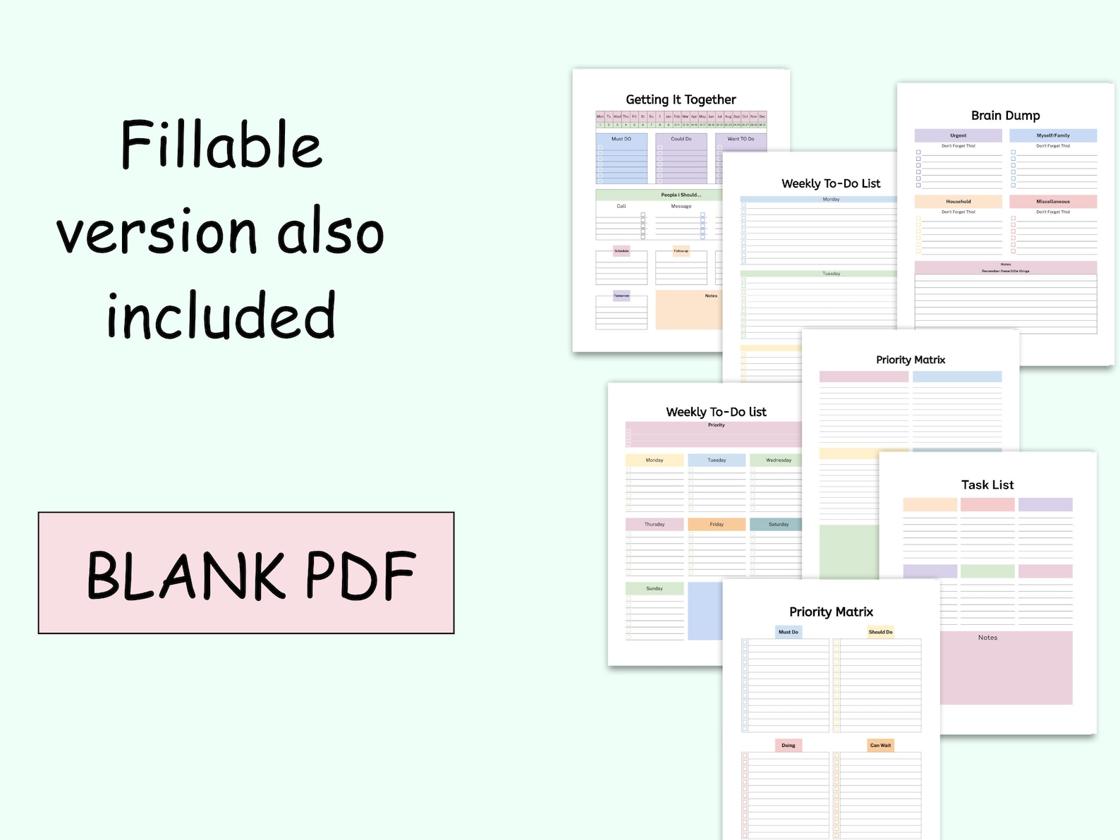 PRINTABLE Brain Dump Template, Thoughts Organizer, Brain Dump Journal ...