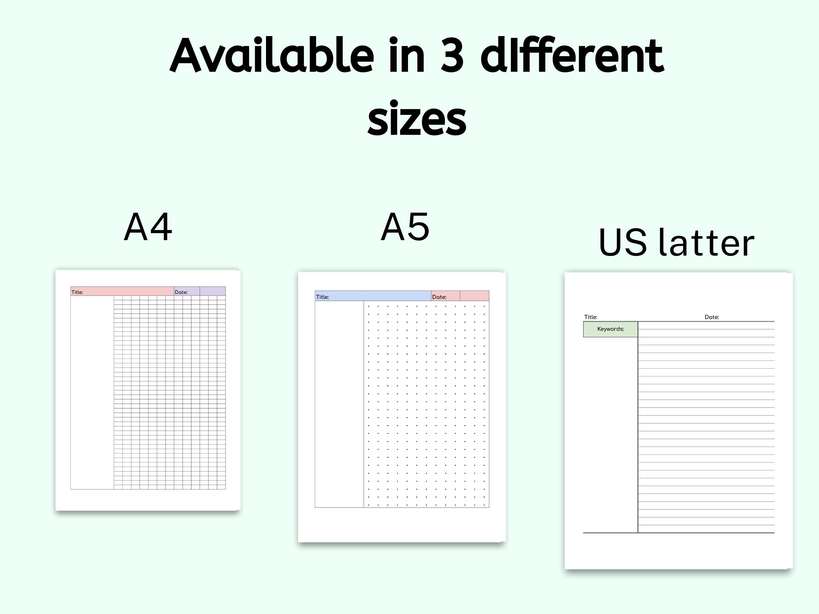 Cornell Notes Printable Bundle Pack, Cornell Notes Method, Student Note ...
