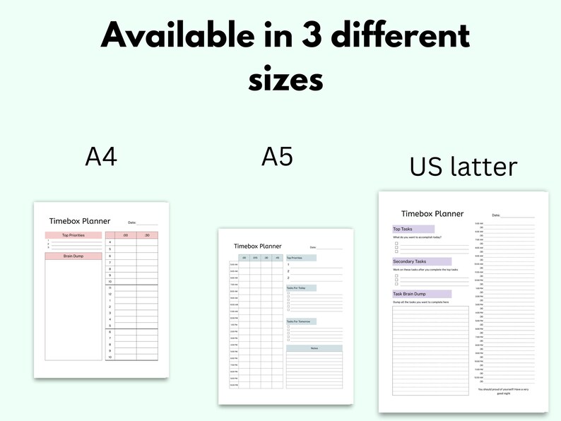 Timebox Planner Printable, Time Boxing Template, Time Tracker Editable ...