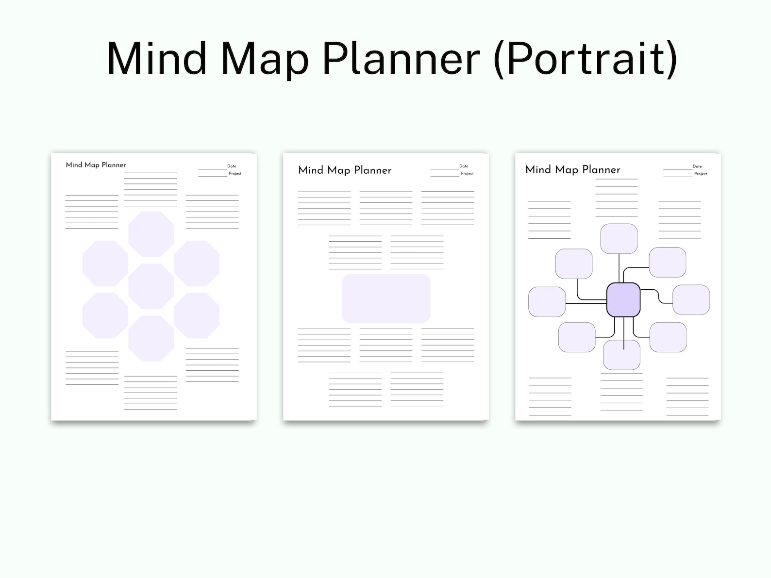 Mind Map Blank Template, Brain Dump Printable, Idea Map, Concept Map ...
