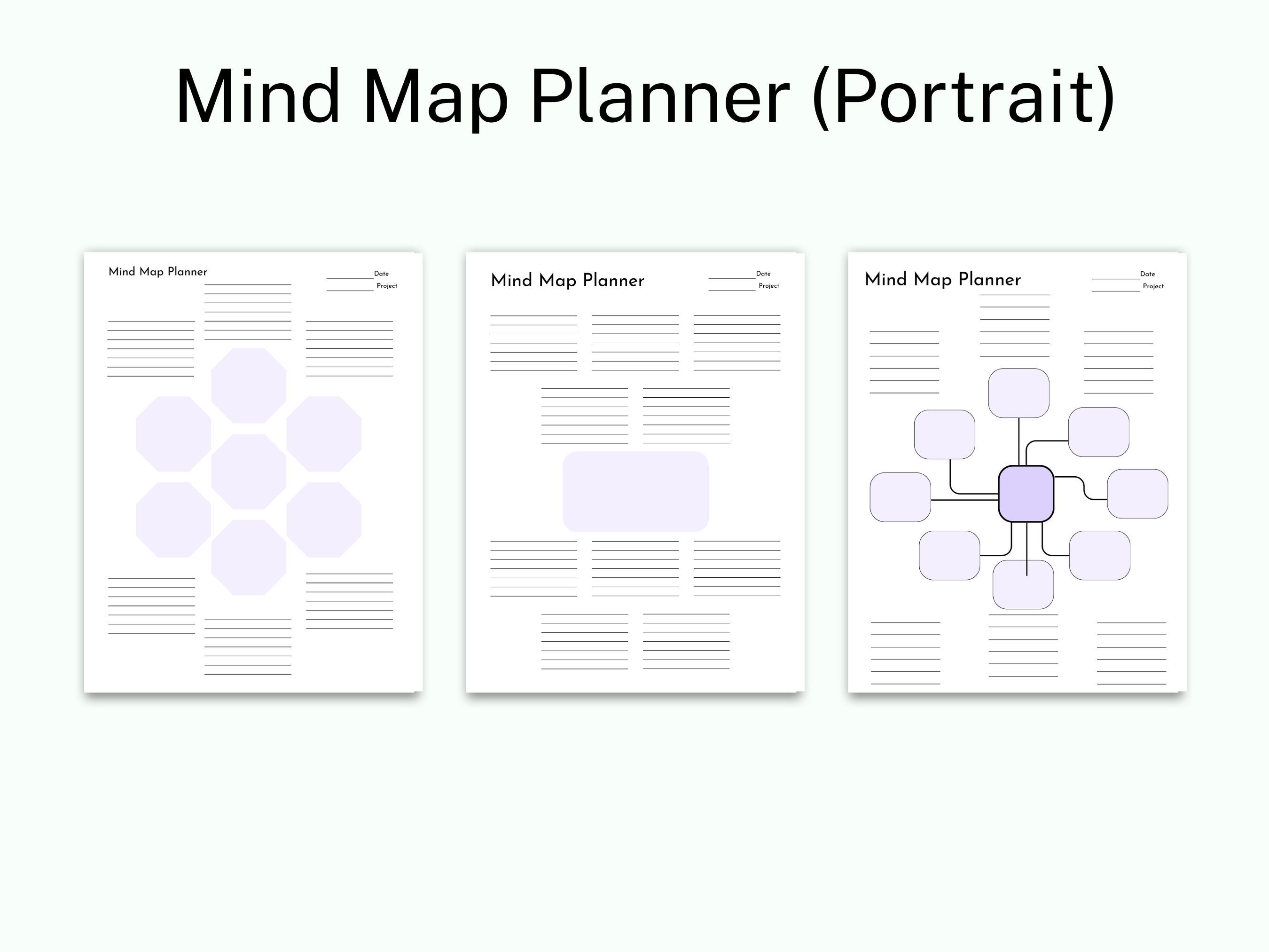 Mind Map Blank Template, Brain Dump Printable, Idea Map, Concept Map ...