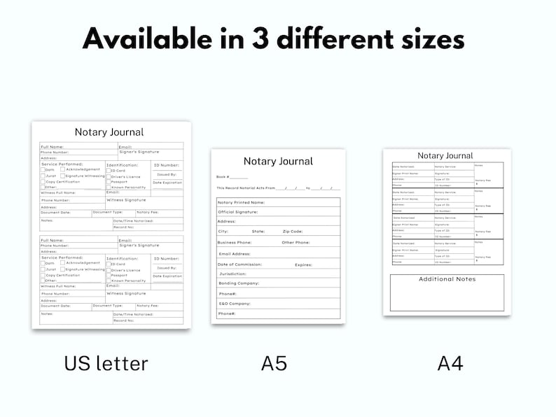 Notary Journal, Notary Business Template, Notary Gift, Notary Public ...