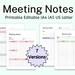 Meeting Minutes Template Printable, Meeting Notes, Meeting Agenda ...