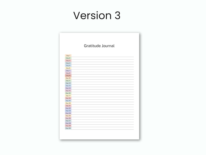 30 Days of Gratitude Journal Printable, Monthly Gratitude Calendar ...