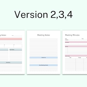 Meeting Minutes Template Printable, Meeting Notes, Meeting Agenda ...