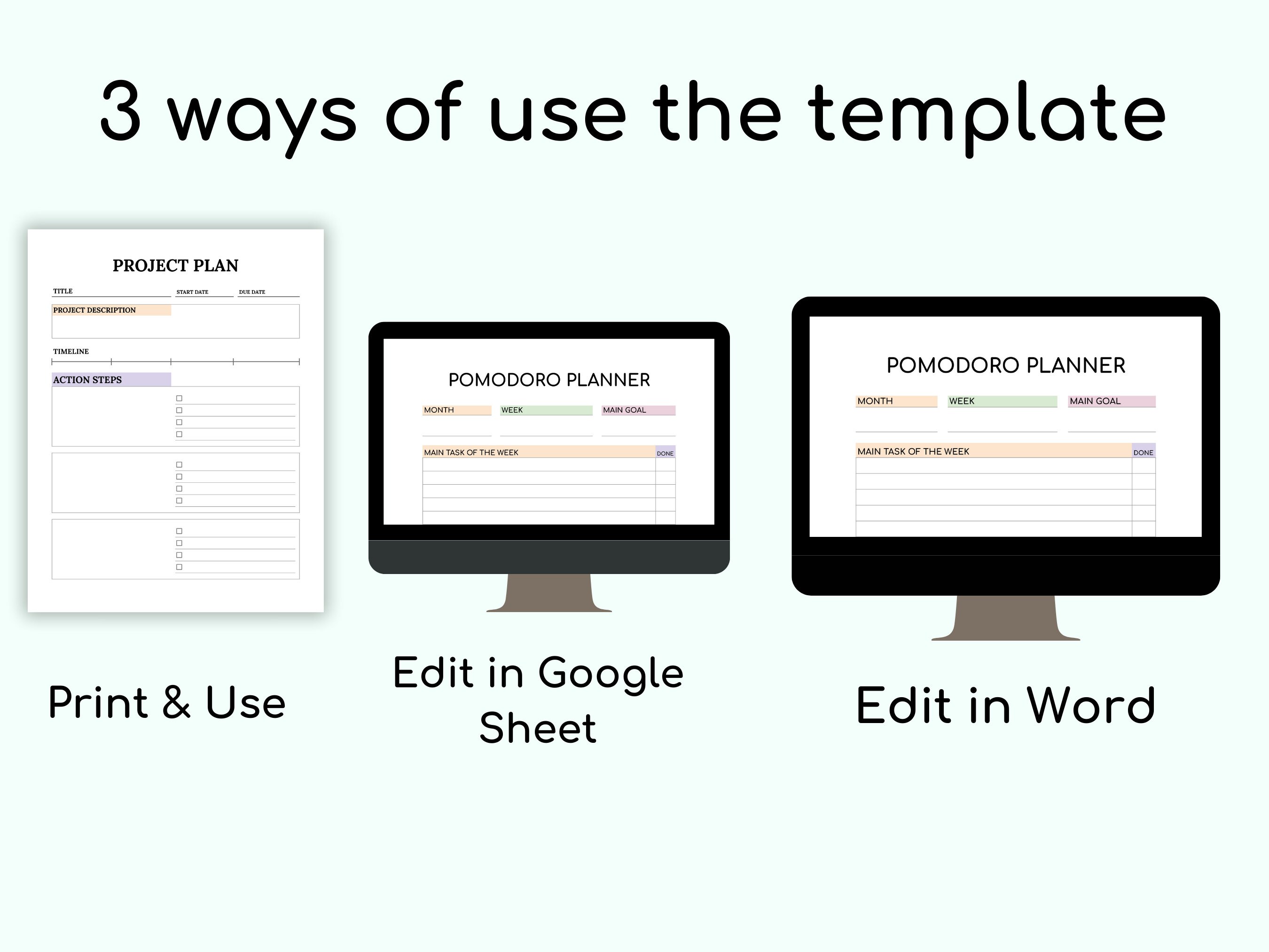 Editable Office Task Planner Bundle, Printable Work Schedule Planner ...