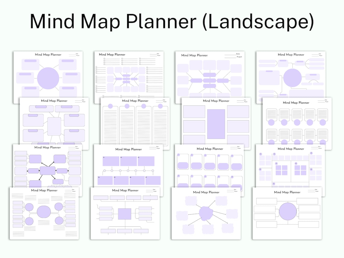 Mind Map Blank Template, Brain Dump Printable, Idea Map, Concept Map ...
