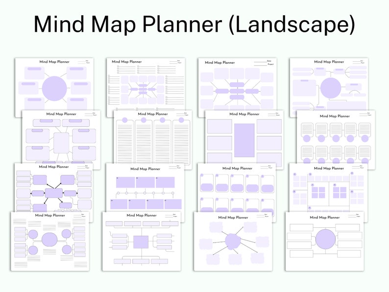 Mind Map Blank Template, Brain Dump Printable, Idea Map, Concept Map ...