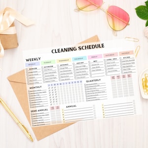 Flylady Printable Schedule, Editable Cleaning Schedule, Quarterly Check ...
