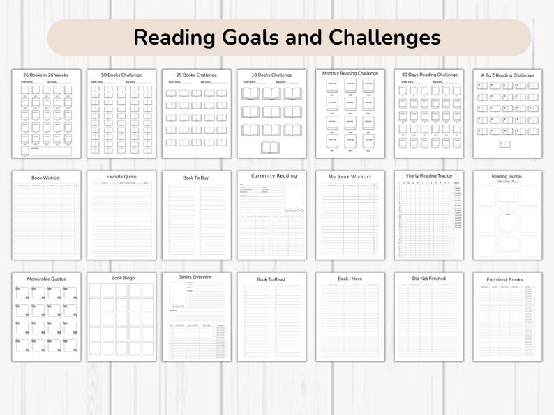 2026 Reading Journal PDF, Reading Planner Printable, Book Reading ...