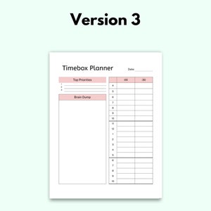Timebox Planner Printable, Time Boxing Template, Time Tracker Editable ...