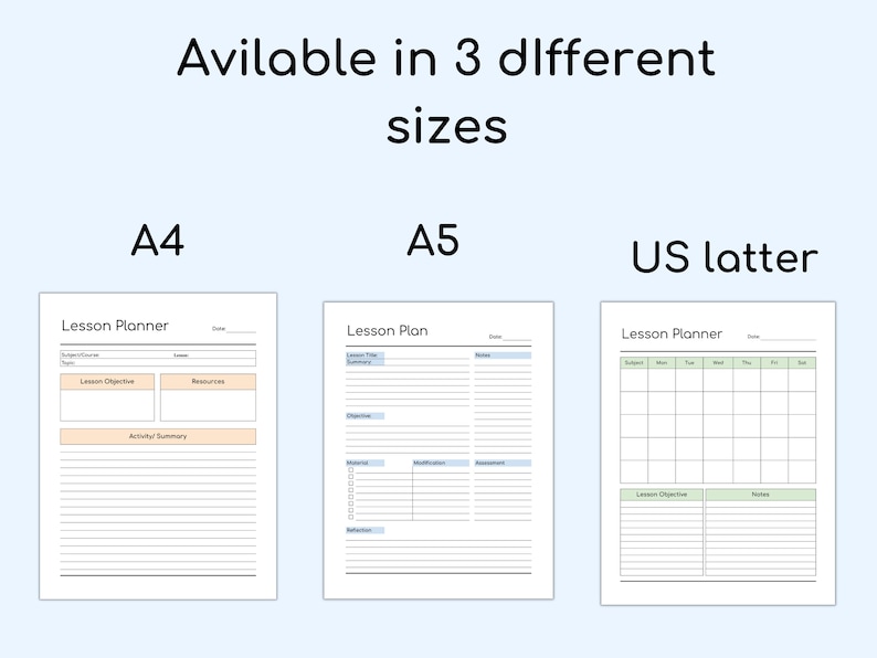 Printable Lesson Plan Template, Lesson Planner Bundle, Homeschool ...