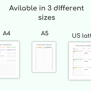 POMODORO Planner, Editable Productivity Planner A4,A5 PDF, Student ...