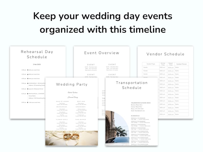 Mobile Wedding Day Timeline, Editable Wedding Timeline, Seating Charts ...