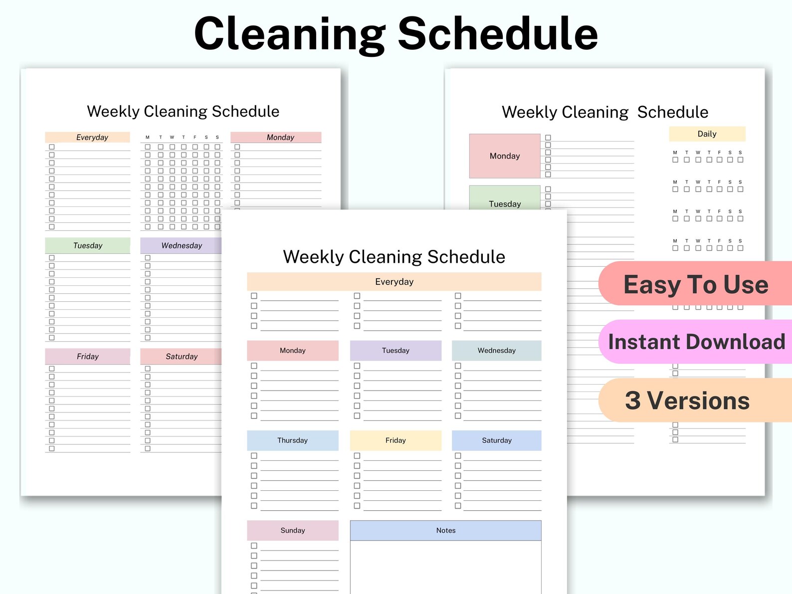 Flylady Cleaning Schedule Printable, Editable Cleaning Planner ...