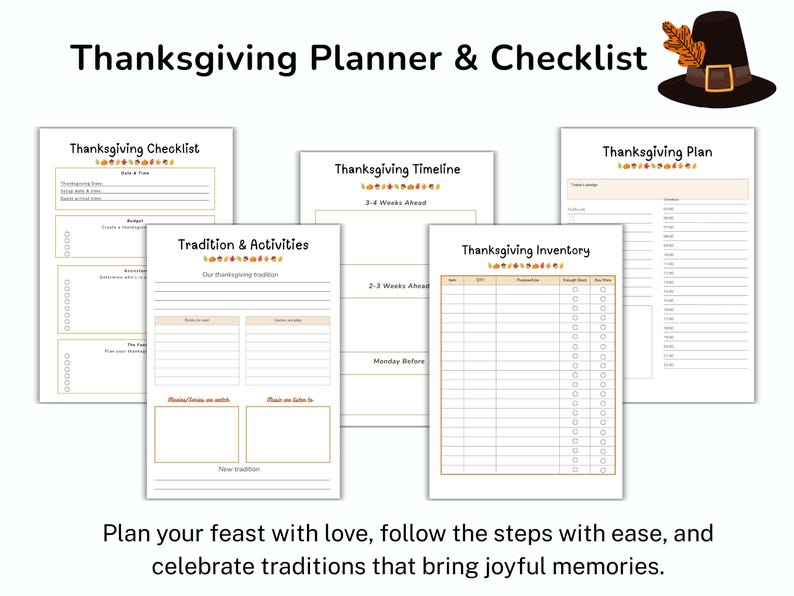 Thanksgiving Planner Printable, Thanksgiving Guest List, Fall Bucket ...