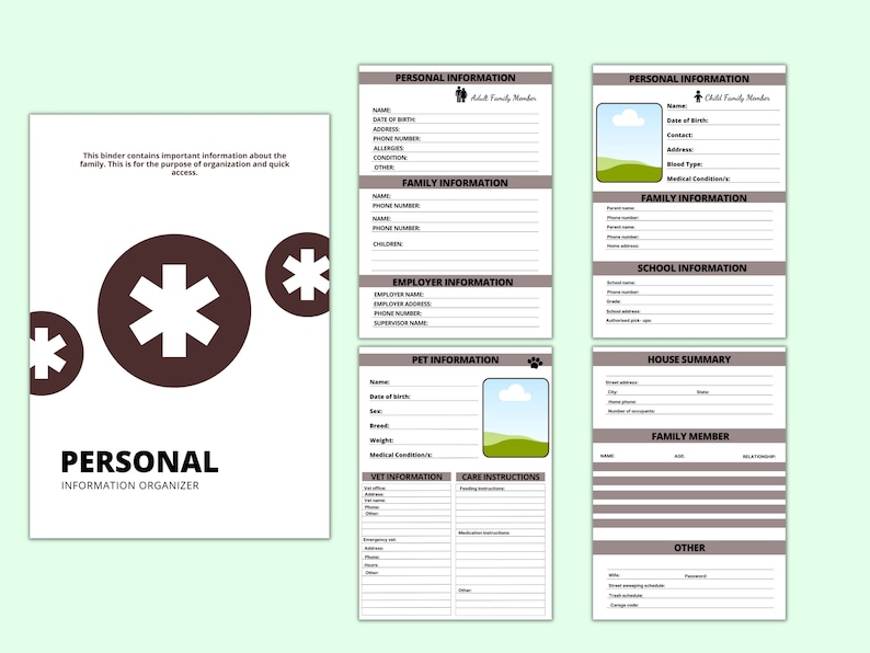 Emergency Binder Printable, Life Binder, in Case of Emergency Binder ...