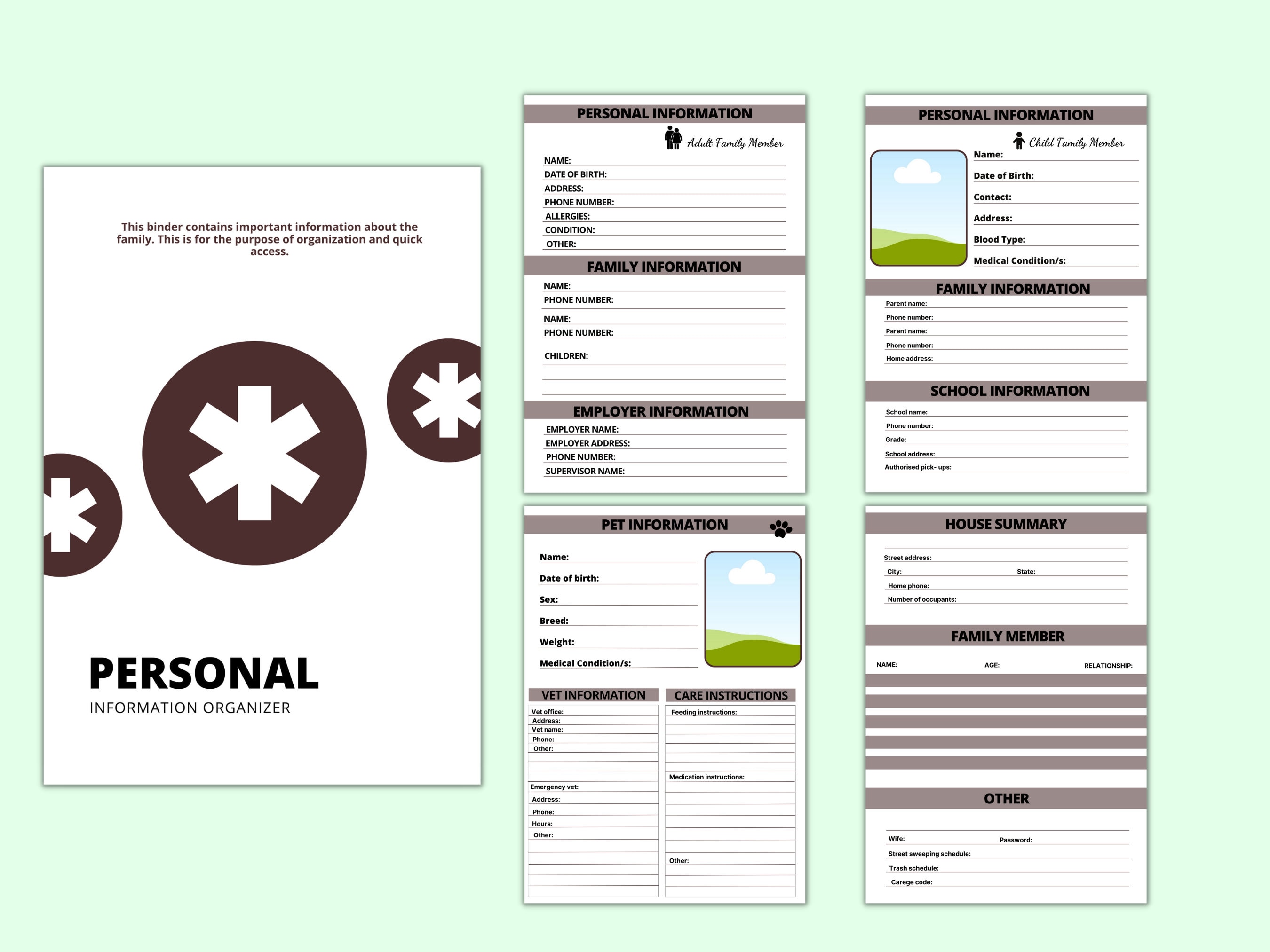 Emergency Binder Printable, Life Binder, in Case of Emergency Binder ...