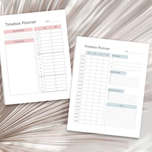 Timebox Planner Printable, Time Boxing Template, Time Tracker Editable ...